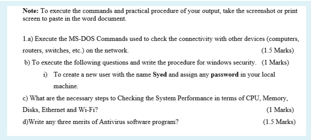 Solved Note: To execute the commands and practical procedure | Chegg.com