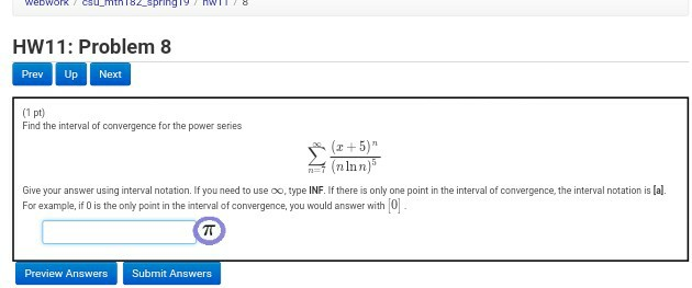 Solved HW11: Problem 7 Prev Up Next (1 pt) Find the interval | Chegg.com