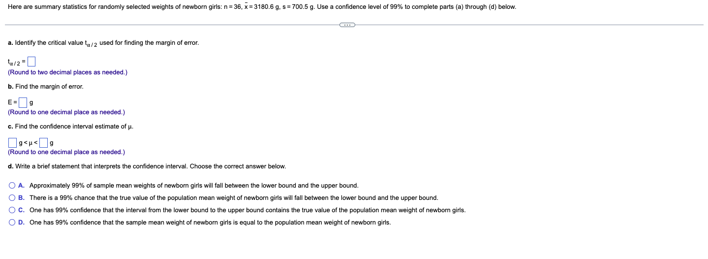 Solved Here are summary statistics for randomly selected | Chegg.com