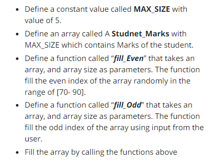 Solved • Define a constant value called MAX SIZE with value | Chegg.com