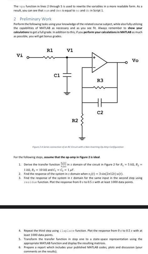Solved The vpa function in lines 2 through 5 is used to | Chegg.com