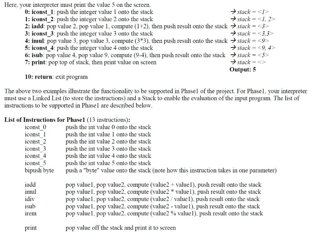 Solved Phasel: 1) Provide a Linked List and Stack | Chegg.com