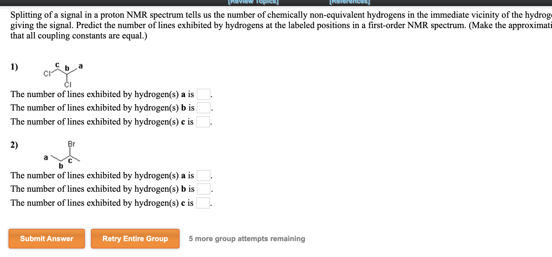 Solved [Review Splitting of a signal in a proton NMR | Chegg.com