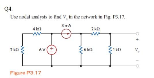 Solved Use nodal analysis to find Vo in the network in Fig. | Chegg.com