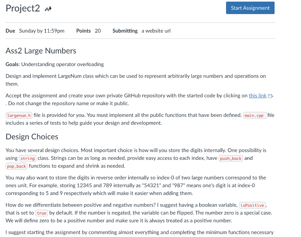 Solved Ass2 Large Numbers Goals: Understanding operator | Chegg.com