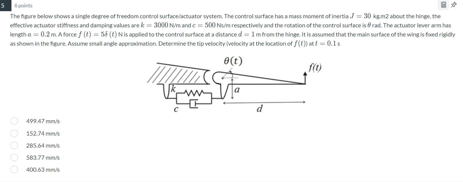 Solved 5 6 points The figure below shows a single degree of | Chegg.com