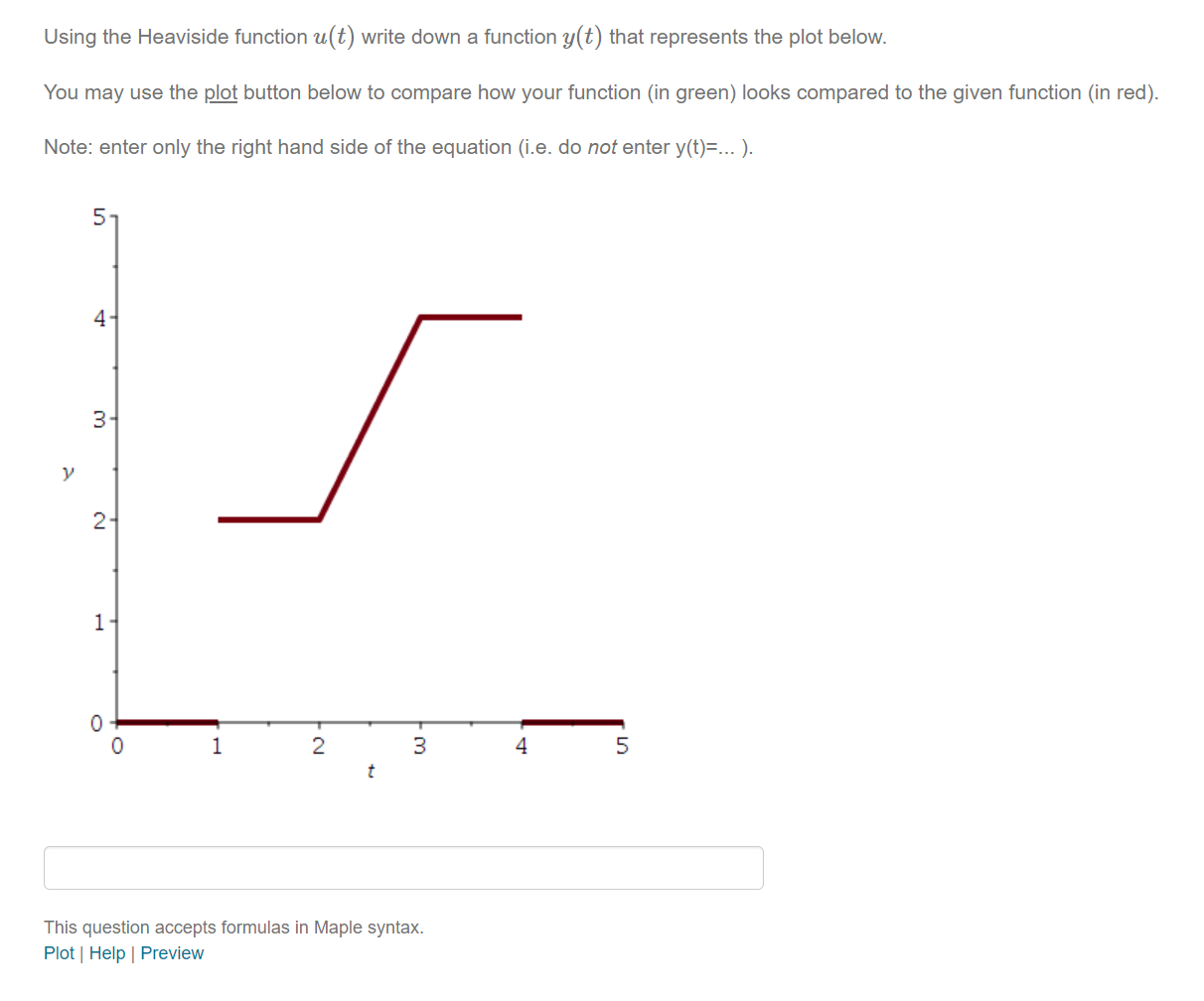 Solved Using the Heaviside function u(t) write down a | Chegg.com