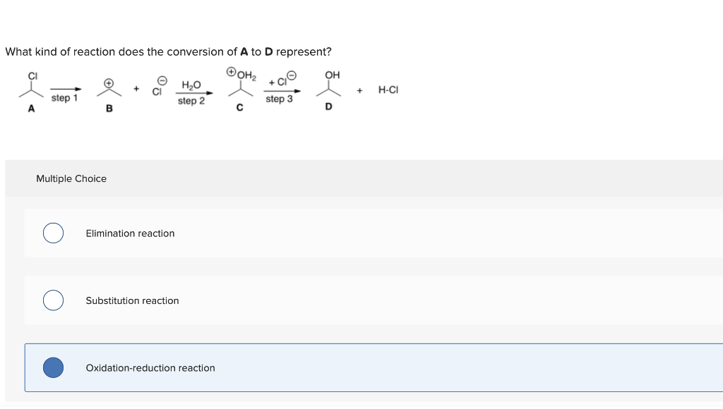 Solved What kind of reaction does the conversion of A to D | Chegg.com