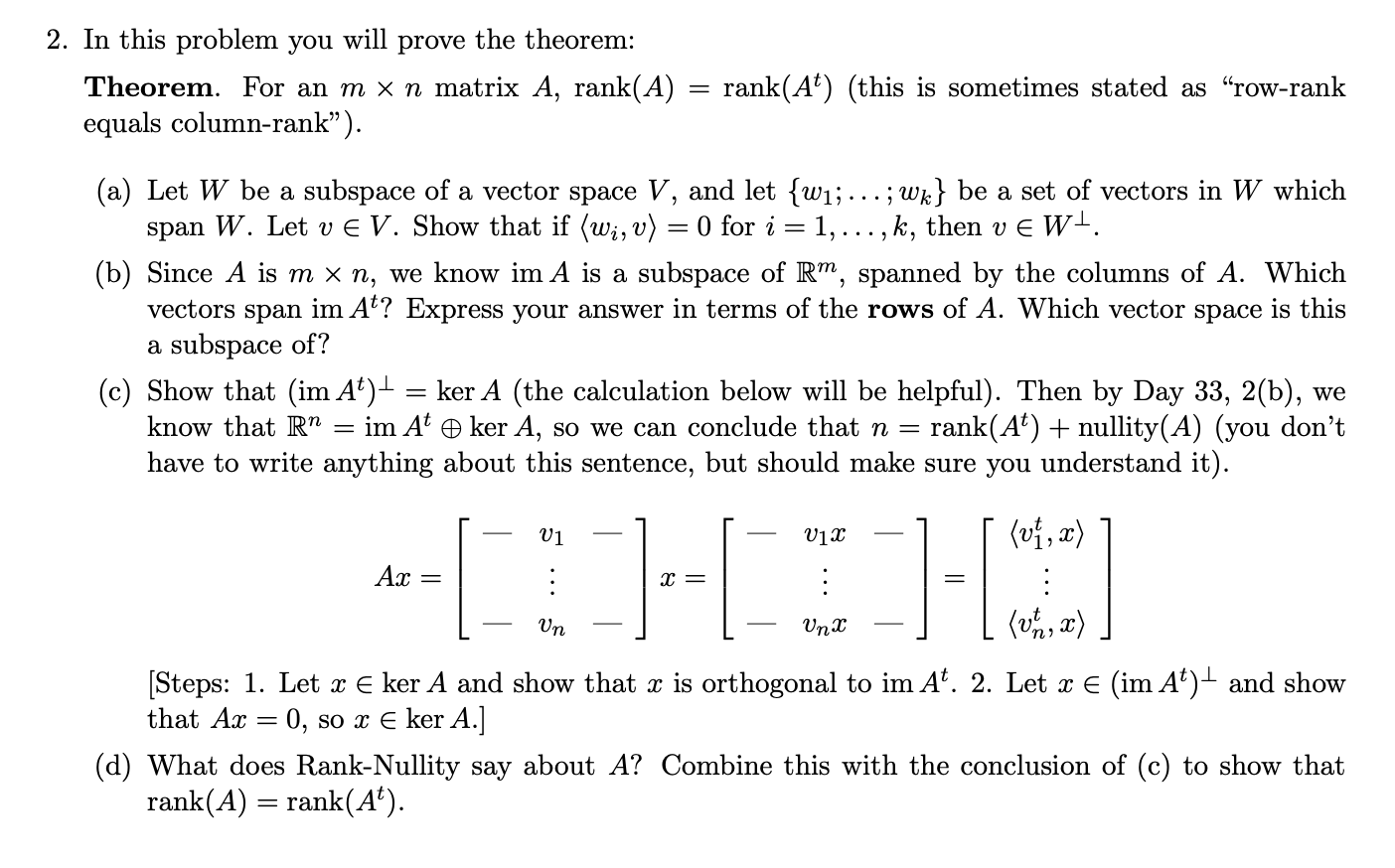 Solved 2. In this problem you will prove the theorem: | Chegg.com