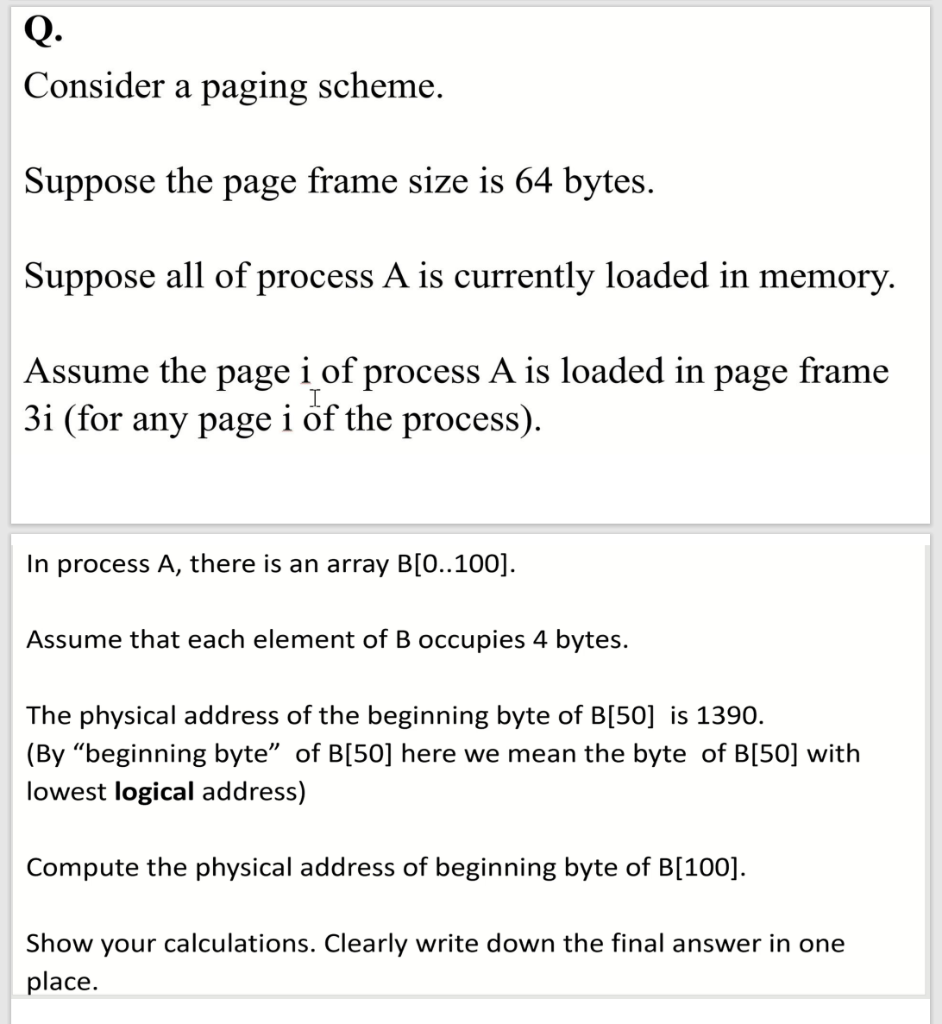 Solved For example, the Page Table of process A may be: 9 12 | Chegg.com