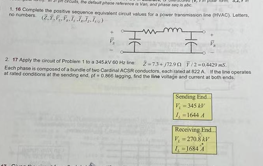 Solved the default phase reference is Van, and phase seq is | Chegg.com