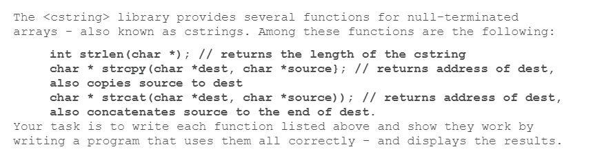 Solved The library provides several functions for | Chegg.com