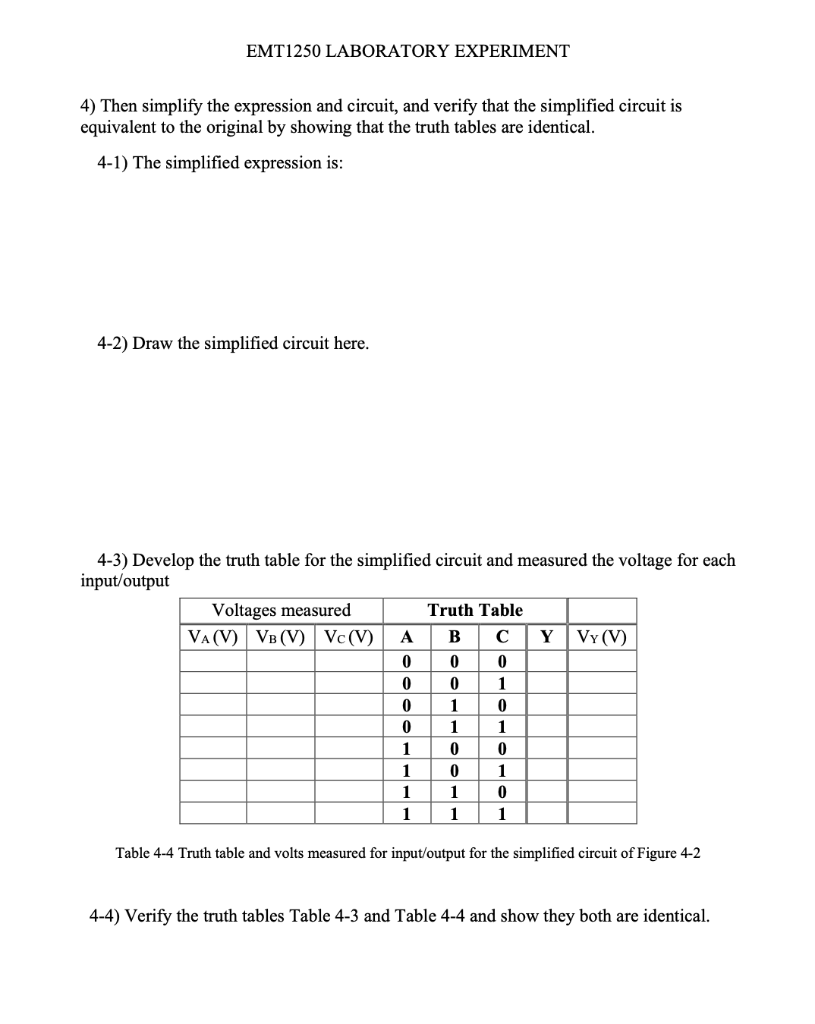 Solved EMT1250 LABORATORY EXPERIMENT Part 2: 1) Construct a | Chegg.com