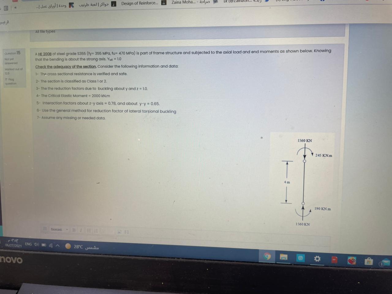 Solved Zaina Moha... - Golpo LK (Ozdildo... ..Design of | Chegg.com