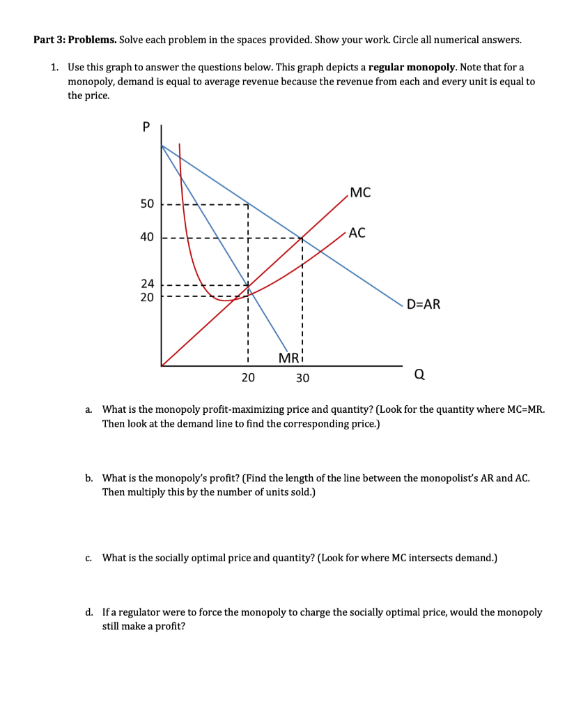 Solved Part 3: Problems. Solve each problem in the spaces | Chegg.com