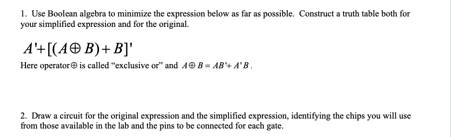 Solved 1. Use Boolean algebra to minimize the expression | Chegg.com