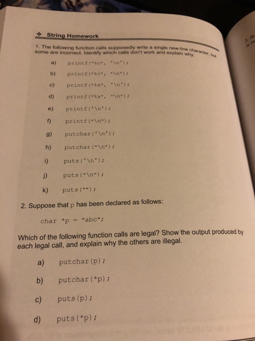 Chegg Which of the Following Statements Calls Function Abc