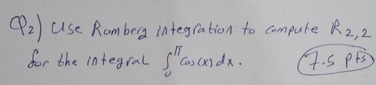 Solved Use Romberg integration to compute R2,2 for the | Chegg.com