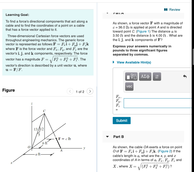 Solved Review ΓαιιΗ Learning Goal: To find a force's | Chegg.com
