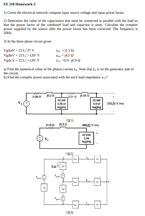 Solved EE 210 ﻿Homework-3Given the electrical network | Chegg.com