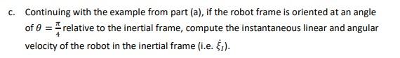 2. Consider the differential forward kinematic model | Chegg.com