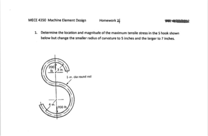 Solved MECE 4350 Machine Element Design Homework 1. | Chegg.com