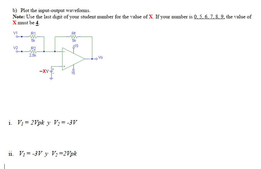 Solved b) Plot the input-output waveforms. Note: Use the | Chegg.com