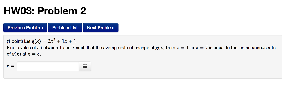 Solved HW03: Problem 2 Previous Problem Problem List Next | Chegg.com