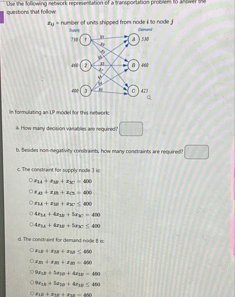 Solved Use the following network representation of a | Chegg.com