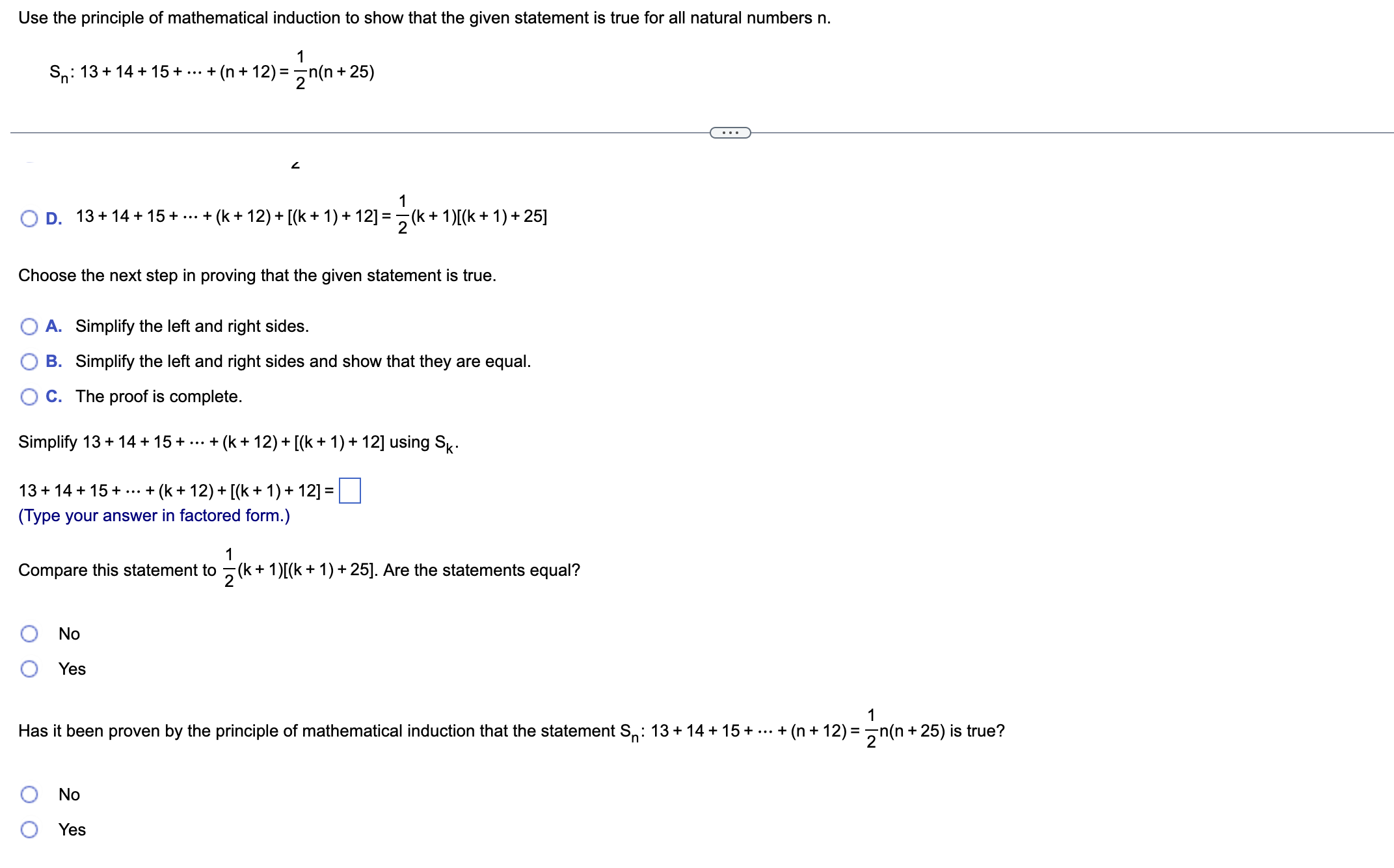 Solved Use the principle of mathematical induction to show | Chegg.com