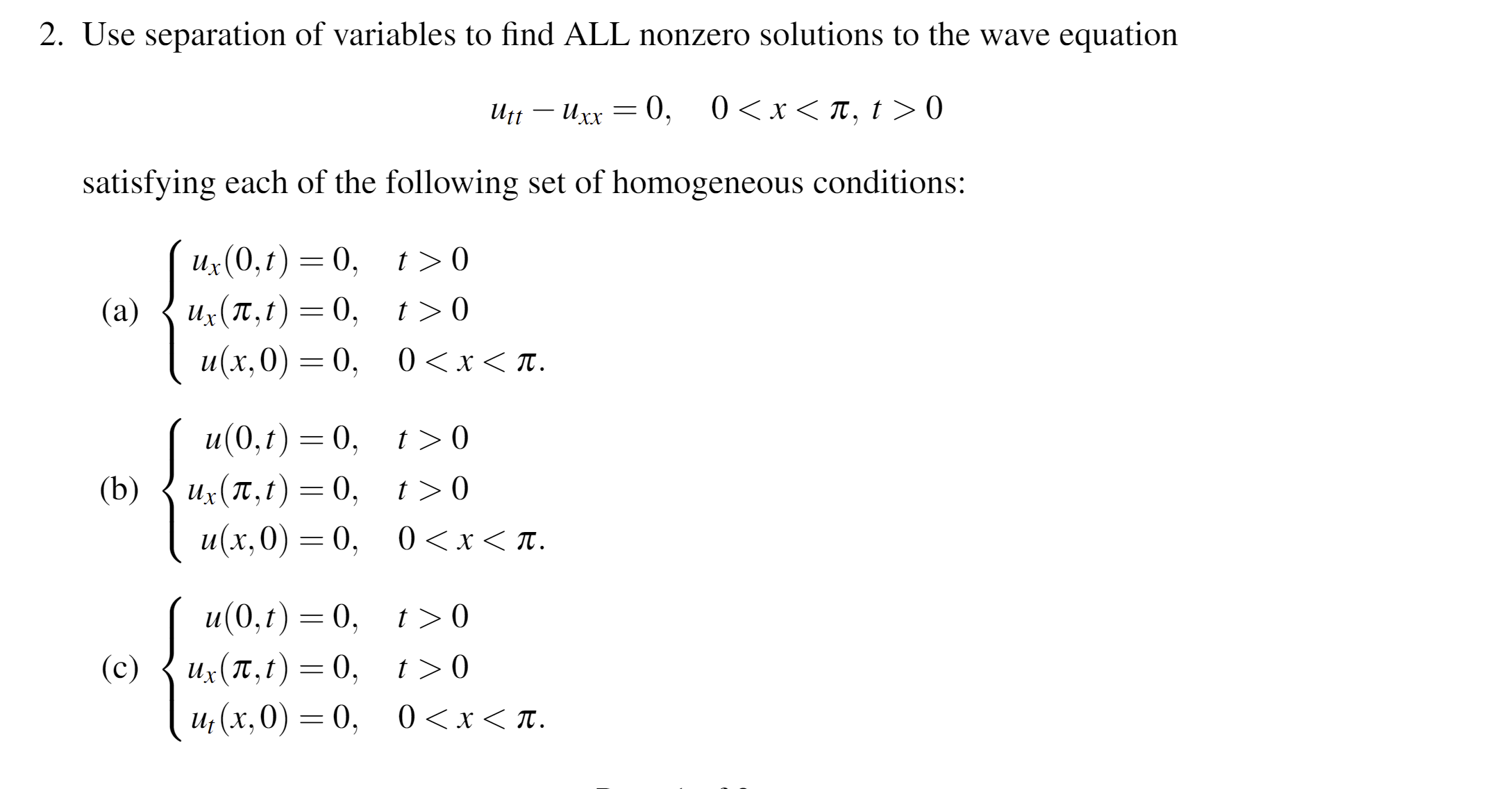 Solved Use separation of variables to find ALL nonzero | Chegg.com