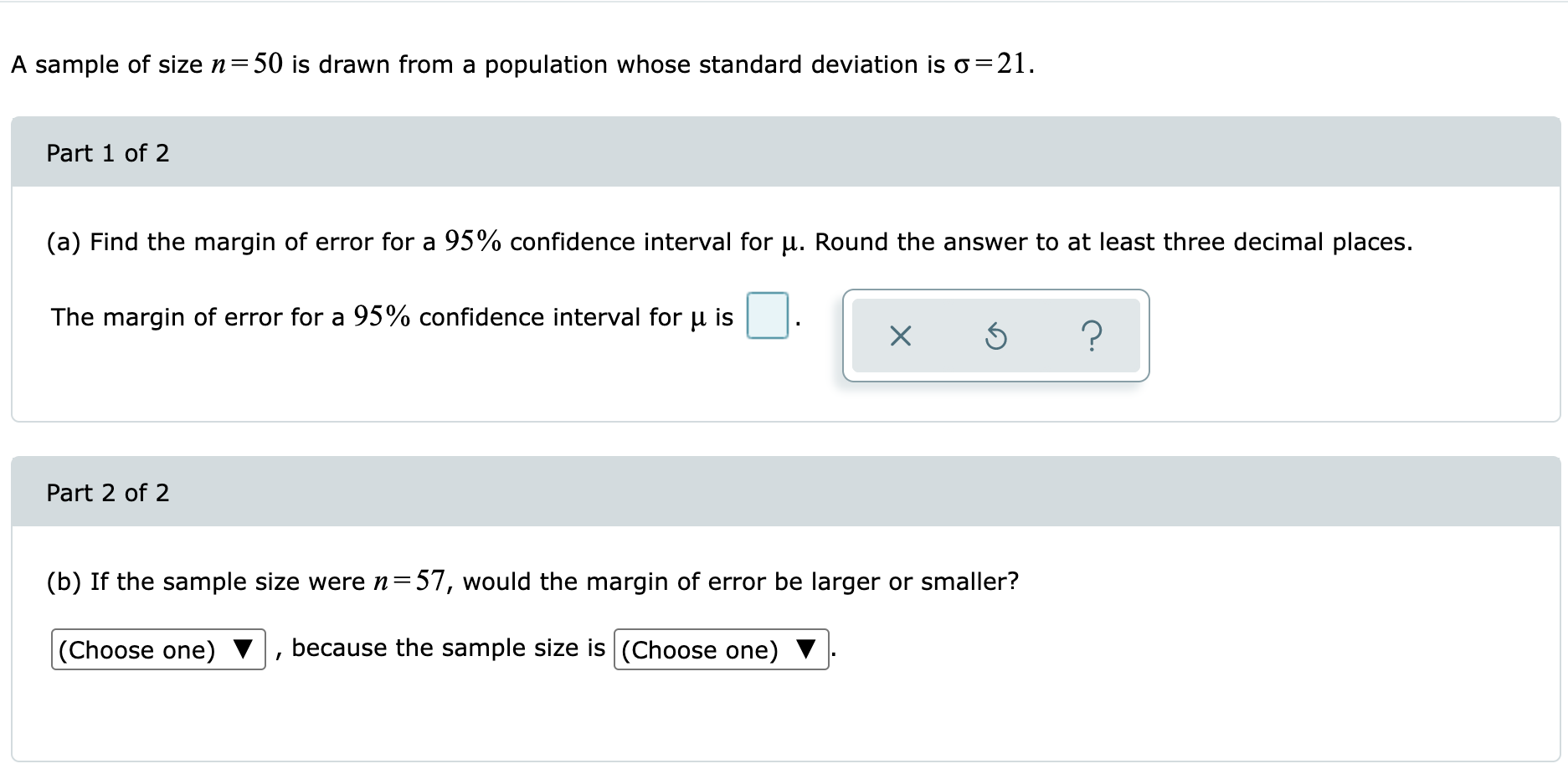 Solved A sample of size n=50 is drawn from a population | Chegg.com