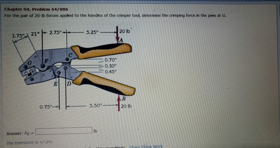 Solved Chapter S4, Problem S4/086 For the pair of 20-lb | Chegg.com
