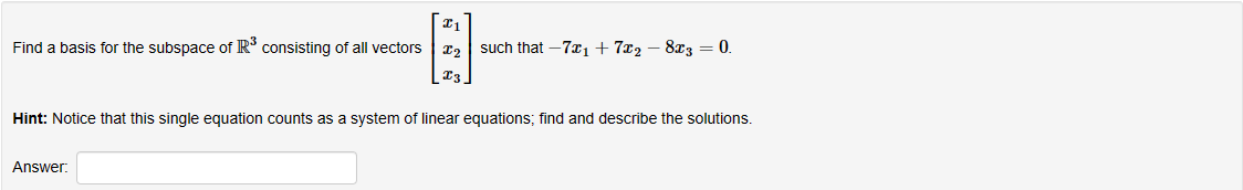Solved Find a basis for the subspace of R3 ﻿consisting of | Chegg.com