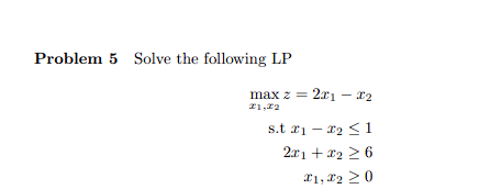 Solved Problem 5 Solve the following LP | Chegg.com