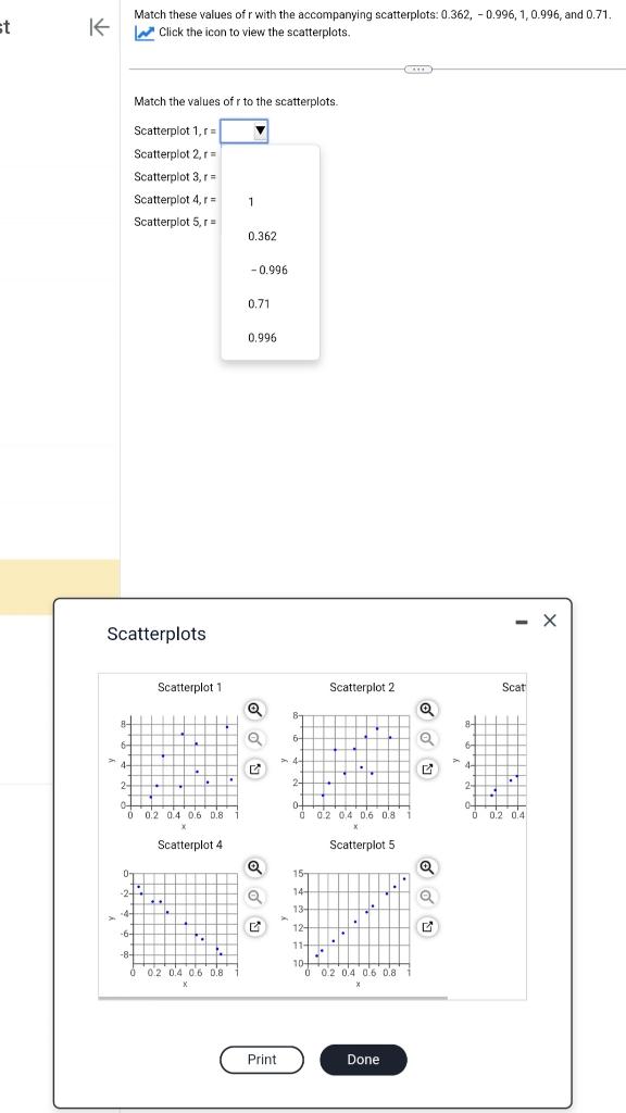 Solved Match these values of r with the accompanying | Chegg.com