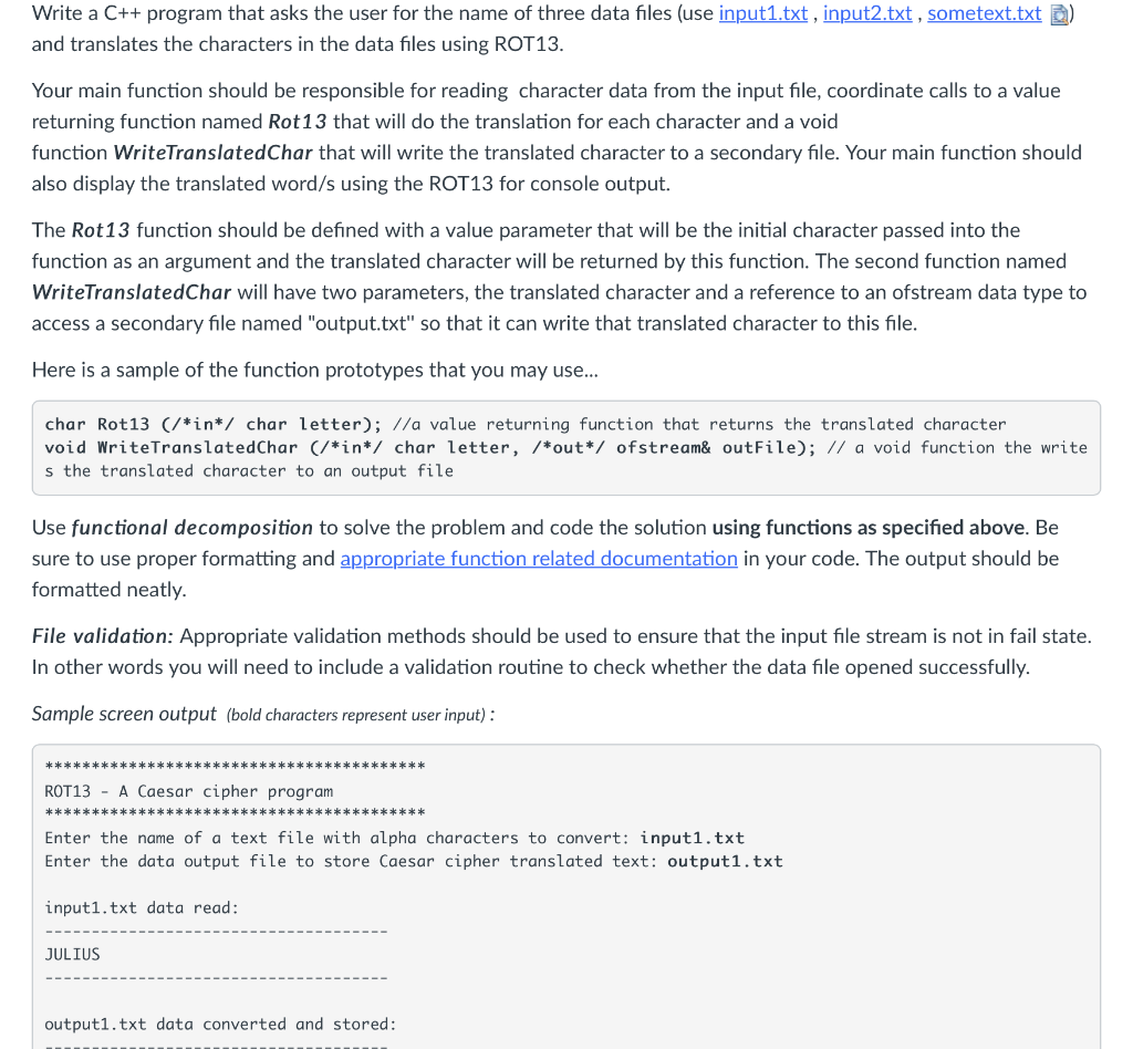 Solved Assignment 3a [12 points] –Using functions for file | Chegg.com