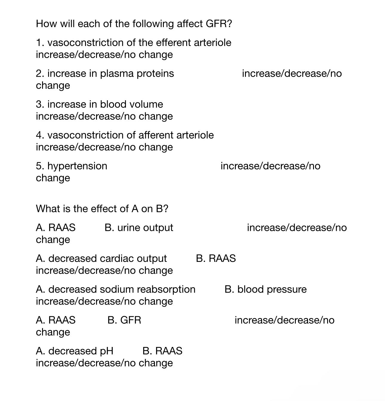Solved How will each of the following affect | Chegg.com