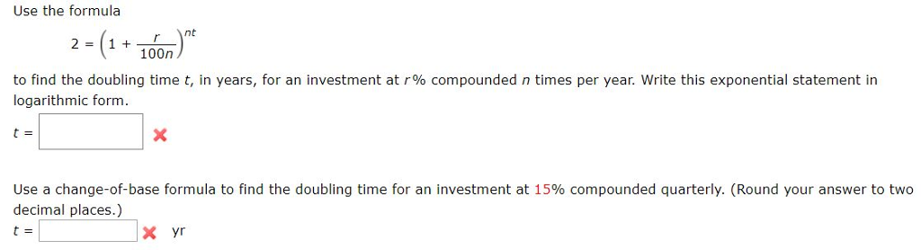Doubling Time Formula