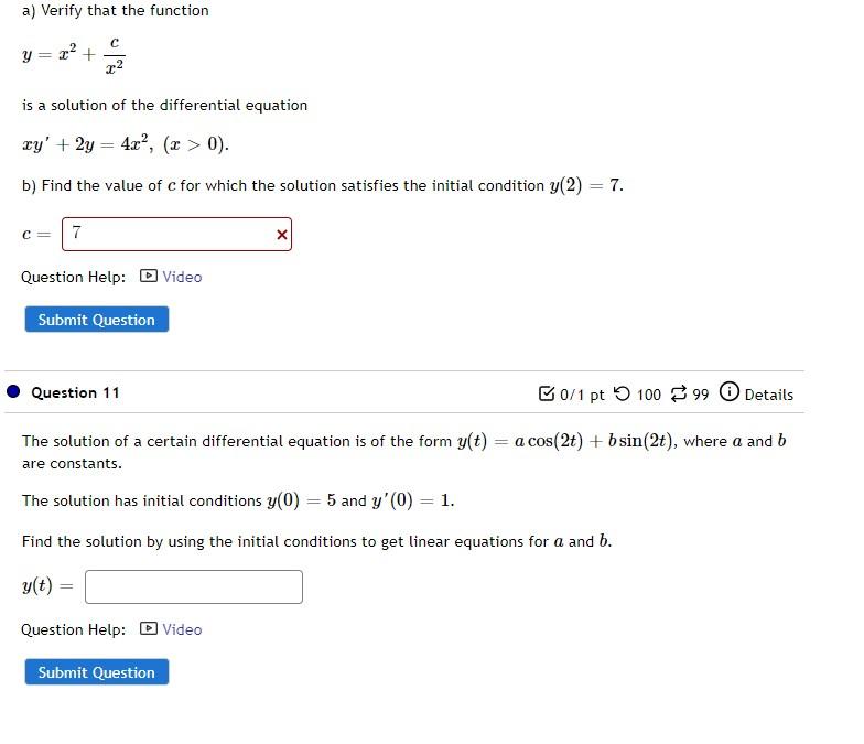Solved a) Verify that the function с y= 22 + 22 yz 을 is a | Chegg.com