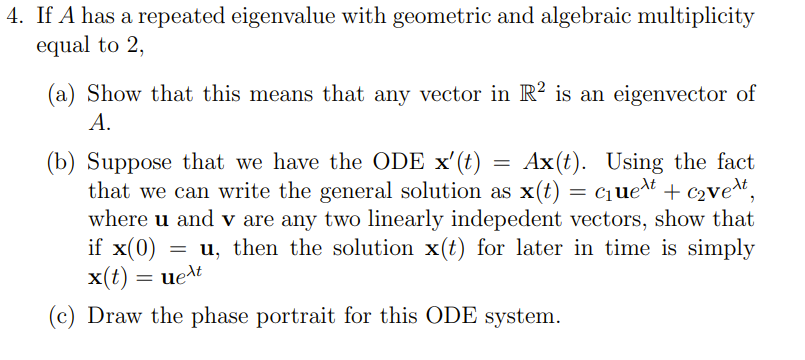 Solved If A has a repeated eigenvalue with geometric and | Chegg.com