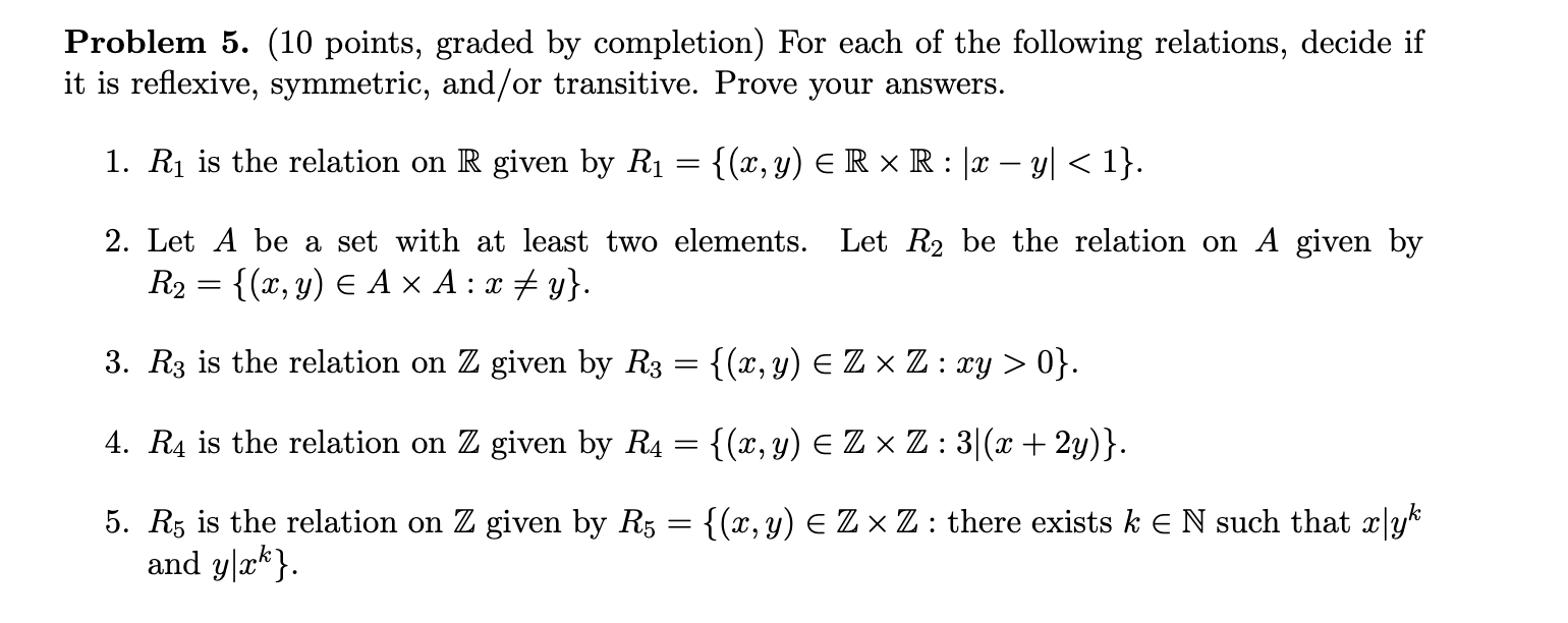 Solved 10 points, graded by completion) For each of the | Chegg.com