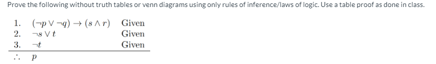 Solved Prove the following without truth tables or venn | Chegg.com