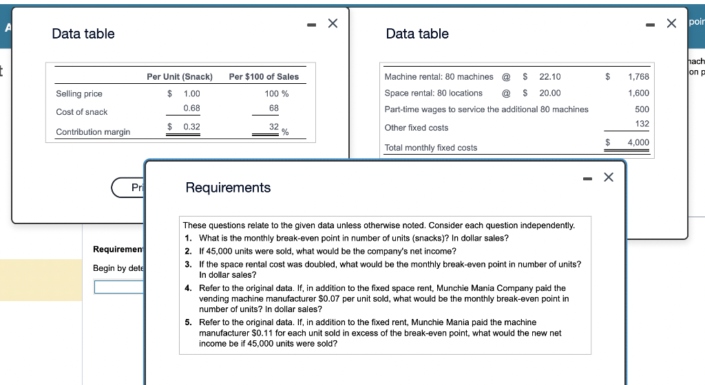Solved Munchie Mania Company operates and services snack | Chegg.com