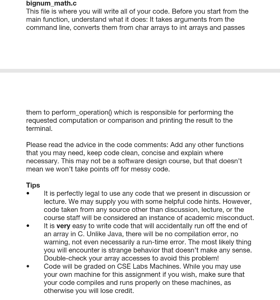 Solved Setup Download bignum_math.c from Canvas. You should | Chegg.com