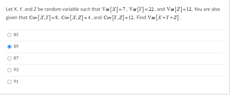 Solved Let \\( X, Y \\), and \\( Z \\) be random variable | Chegg.com