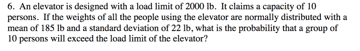Solved 6. An elevator is designed with a load limit of 2000 | Chegg.com