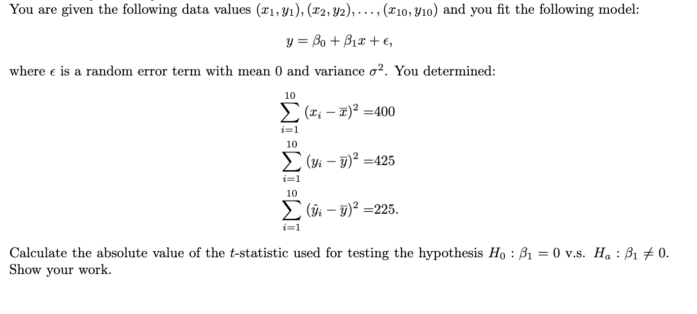 Solved You are given the following data values | Chegg.com