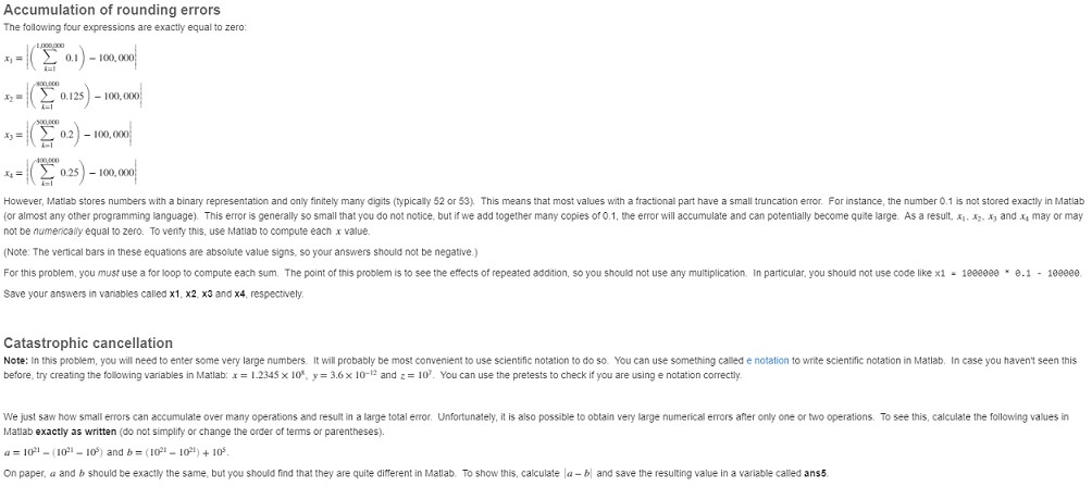 Solved Accumulation of rounding errors The following four | Chegg.com