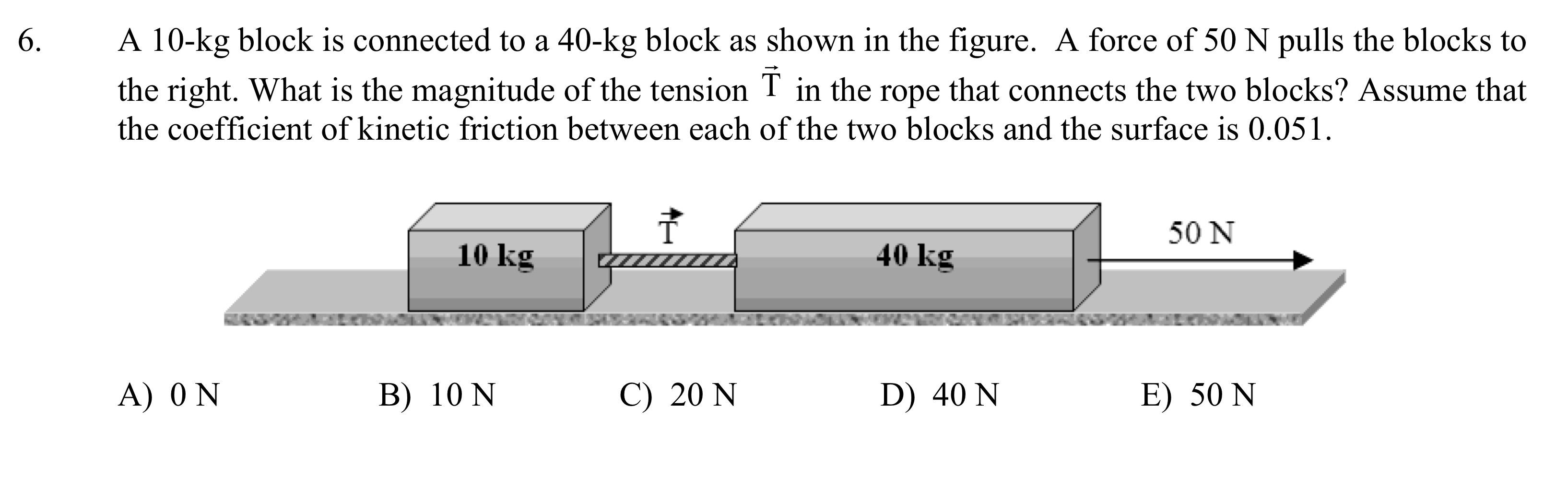 Solved A 10-kg block is connected to a 40−kg block as shown | Chegg.com